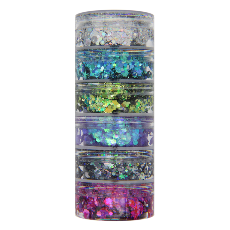 6-Color Stacked Jars | Uniglitter