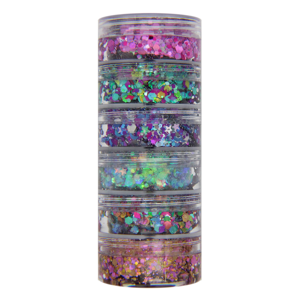 6-Color Stacked Jars | Uniglitter